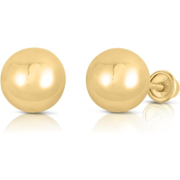 商品名14k Yellow Gold Ball Stud Earrings with Secure Screw-backs - 5mm14k Yellow Gold Ball Stud Earrings with Secure Screw-...