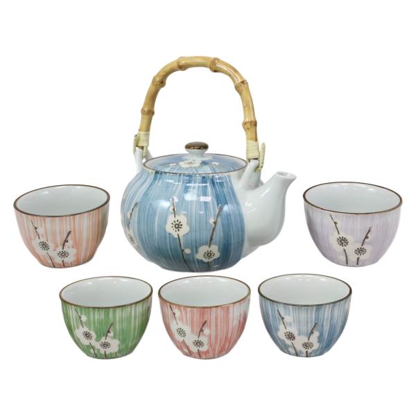 商品名: 日本語デザインホワイト桜セラミックティーポット、カップ、セットserves 5 beautifully packaged inギフトボックス優れたホーム装飾アジアLiving Ebros Gift Japanese Design ...