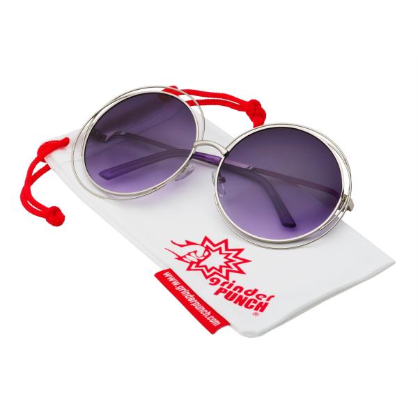 商品名: grinderPUNCH レディース カラー: パープル grinderPUNCH Women's Round Oversized Wire Sunglasses in Metal Silver Purpleブランド: grind...
