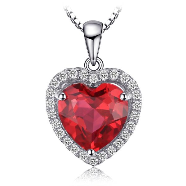 商品名: jewelrypalace Heart of Ocean 3.9?CT CreatedレッドRuby Love Forever Haloペンダントネックレス925スターリングシルバー18インチ JewelryPalace Hear...