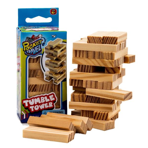 商品名: [ジャル]JaRu Real Wood Mini Tumble Tower Classic Game, Travel Size 4 Inch LYSB01GKMO06Q-TOYS [並行輸入品] JA-RU Mini Travel...