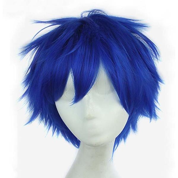 商品名:  God's Hand 11.8 Inch Dark Blue Short Straight Anime Cosplay Wigs for Men Girls Halloween Party (dark blue)ブランド: Go...