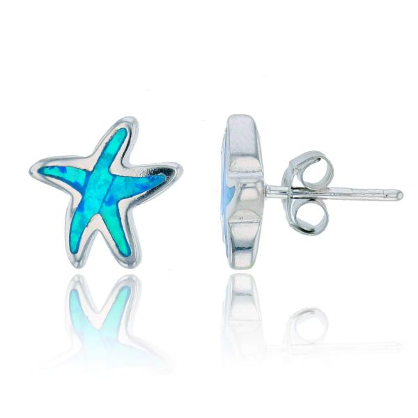 商品名: スターリングシルバー作成オパールスター魚スタッド DECADENCE Rhodium Polished Created Opal Stud Earrings for Women and Girls | Star Fish 11.2...