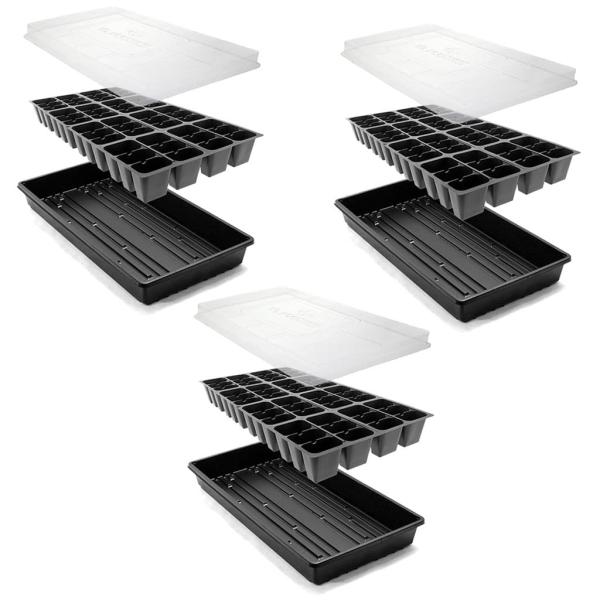商品名:  Greenhouse Megastore Seed Starter Kit - 3 Pack of Seedling Trays 1020 No Holes Heavy Duty, Seed Planting Growing 4...