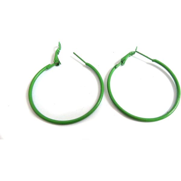 商品名カラーフープイヤリングシンプルなシンフープイヤリング1.5インチフープイヤリング SColor Hoop Earrings Simple Thin Hoop Earrings 1.5 Inch Hoop Earrings (Green...
