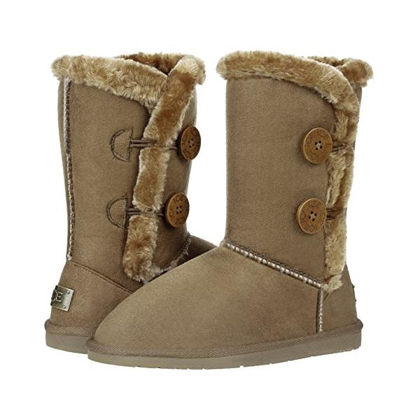 商品名: Stellar レディース カラー: ブラウン CLOVERLY Women's Twin Button Fully Fur Lined Waterproof Winter Snow Classic Boots (11, Ches...