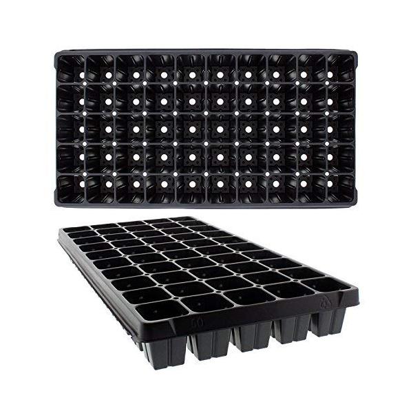 商品名: IGC 温室 メガストアプラントプラグトレイ - 50セル 100パック - プラスチック種子開始セルプラグフラット 植物&amp;マイクログリーン発芽用 - 苗用植栽トレイ 再利用可能 高耐久 IGC Greenhouse Me...