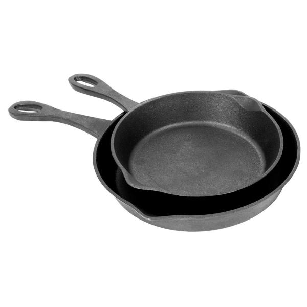 商品名: Bayou Classic 2-pc Cast Iron Skillet Set - 8-in, 10-in Bayou Classic 7457 8-in and 10-in Cast Iron Skillet Set w/Po...
