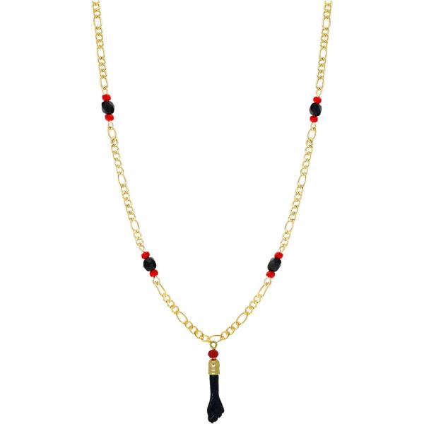 商品名14 kt GPブラックHand Evil Eye Luckyチャーム&amp; 24 ""ネックレス   Azabache Mal De Ojo Dije Y CADENA 24 ""14kt GP Black Hand Evil ...