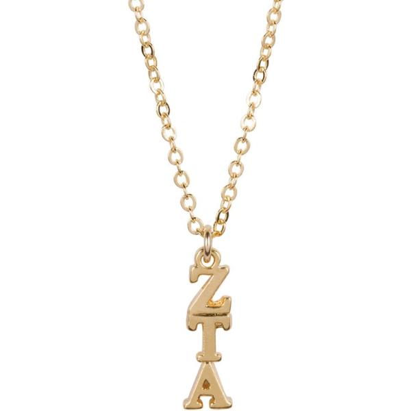 商品名Greekgear Zeta Tau Alpha ZTA Gold Plated Lavaliere Necklaceブランド：Greekgear商品サイズ：商品番号：CG-ZTAA-GPLN色：Gold素材：