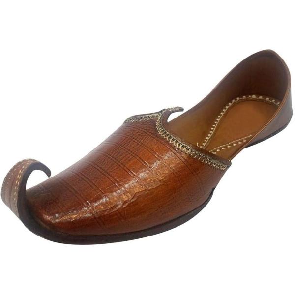 商品名[Step n Style] メンズ カラー: ブラウンStep n Style Men Handmade-Shoes Traditional-Leather-Khussa Punjabi Jutti Kolhapuri Brownブ...