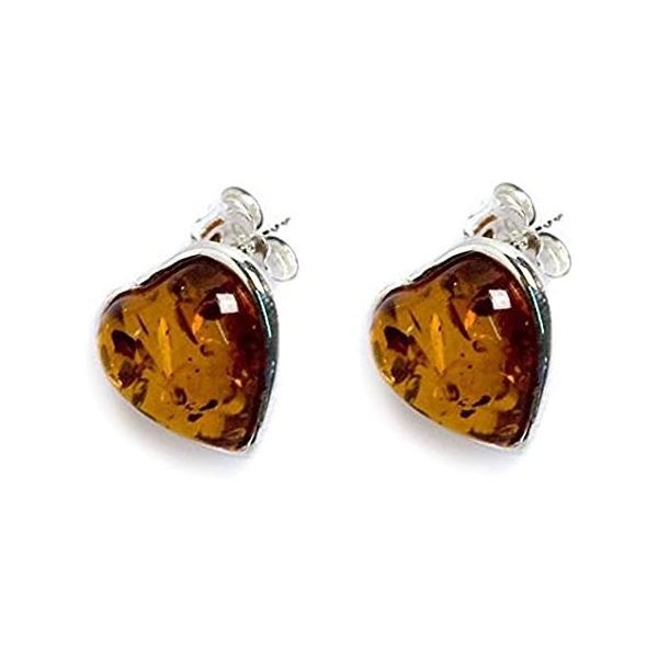 商品名Ian and Valeri Co. アンバースターリングシルバーハートイヤリング, S, アンバー, 琥珀Ian and Valeri Co. Amber Sterling Silver Heart Earringsブランド：Ian...
