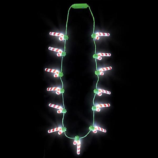 商品名Holiday Christmas Light-Up 60cm Candy Cane Necklace (1 per order)Rhode Island Novelty 25"" LIGHT-UP CANDY CANE NECKLA...