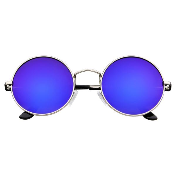 商品名: プレミアムラウンドメタルミラーフルミラーサークルサングラス(パープル) Premium Round Metal Mirrored Full Mirror Circle Sunglasses (Purple)ブランド: Emblem...