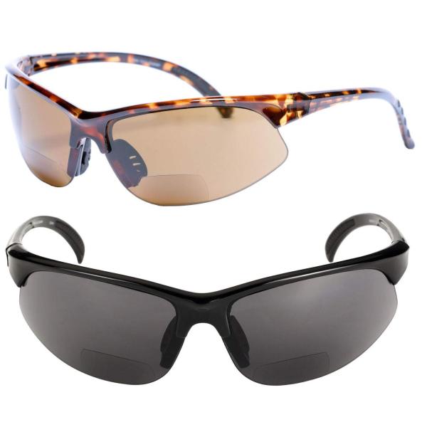 商品名: 2ペアのユニセックス二焦点スポーツラップサングラス???アウトドアReadingサングラス カラー: ブラック Mass Vision 2 Pair of Bifocal Sport Wrap Reading Sunglasses...