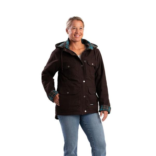 商品名: Berne OUTERWEAR レディース US サイズ: Large カラー: ブラウン Berne Women's Softstone Duck Barn Coat, Large Regular, Dark Brownブランド...