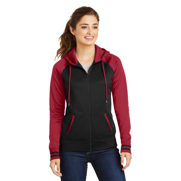商品名: Sport-Tek Women&amp;#39;s Sport-Wick Varsity Fleece Full-Zip Hooded Jacket LST236 ST Ladies Sport-Wick Varsity Flee...