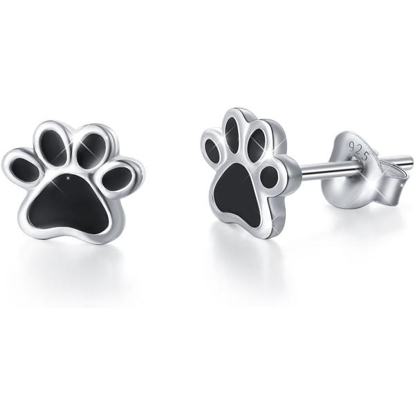 商品名S925 スターリングシルバー ジュエリー 子犬 猫 ペット 足跡 プリント スタッド イヤリングS925 Sterling Silver Puppy Dog Cat Pet Paw Print Stud Earringsブランド：L...