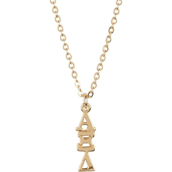 商品名Greekgear Alpha Xi Delta 22 K Yellow Gold Plated Lavaliere Necklaceブランド：Greekgear商品サイズ：商品番号：CG-AXID-YGPLN色：Yellow素材：