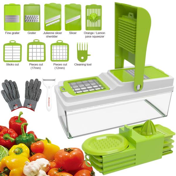 商品名:  J&amp;JONSON Mandoline Slicer Dicer Cutter &amp; Grater - With 8 Interchangeable Stainless Steel Blades, Multi Veg...