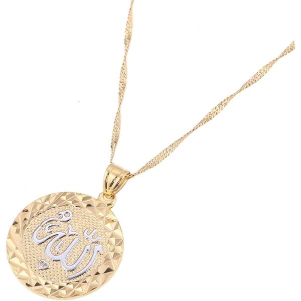 商品名プラチナ 24K イスラム教アラーペンダントチャーム チョーカーネックレス 宗教 ムスリムジュエリーPlatinum 24K New Islamic Allah Pendant Charms Choker Necklace Relig...