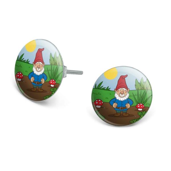 商品名: ガーデンノーム ヒキガエル付き ノベルティ シルバーメッキ スタッドピアス, 金属 Garden Gnome with Toadstools Novelty Silver Plated Stud Earringsブランド: Gra...
