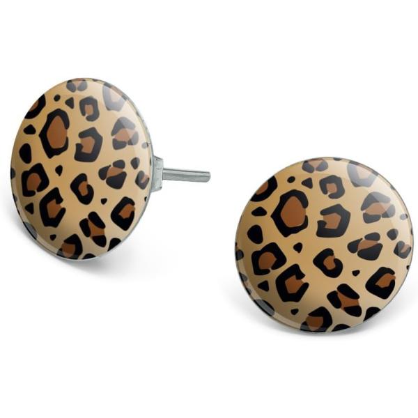 商品名ヒョウプリント動物スポットノベルティシルバープレートスタッドピアスLeopard Print Animal Spots Novelty Silver Plated Stud Earringsブランド：GRAPHICS &amp; MO...