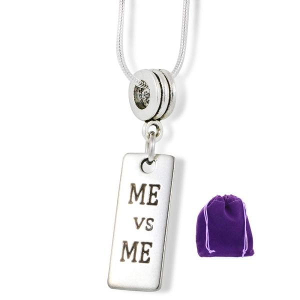 商品名: Me vs Meチャームスネークチェーンネックレス Me vs Me Necklace makes Great Fitness Jewelry for Women and Men Weighlifting Necklace and...