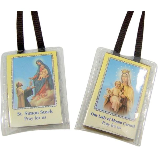 商品名ラミネートブラウン布Scapular Medals on Cordチェーン、16インチLaminated Brown Cloth Scapular Medals on Brown Cord Chain, 16 Inchブランド：Dev...