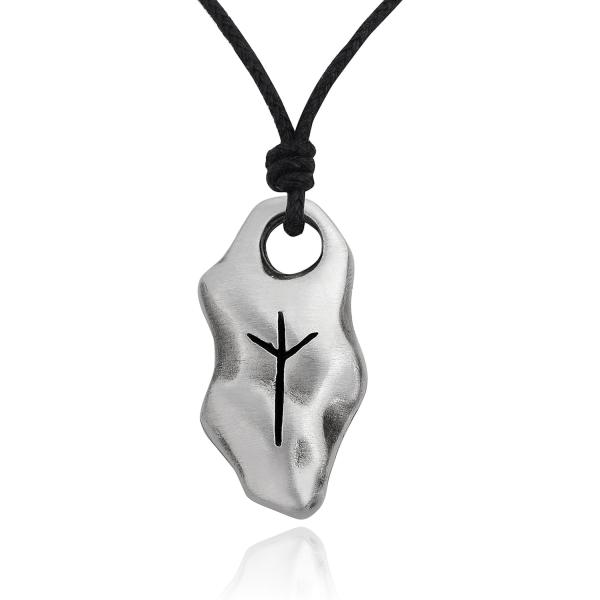 商品名The Elder Futhark Viking RunesシルバーピューターチャームネックレスペンダントジュエリーAlgiz Protection Symbol Meaning Viking Runes Silver Pewter ...
