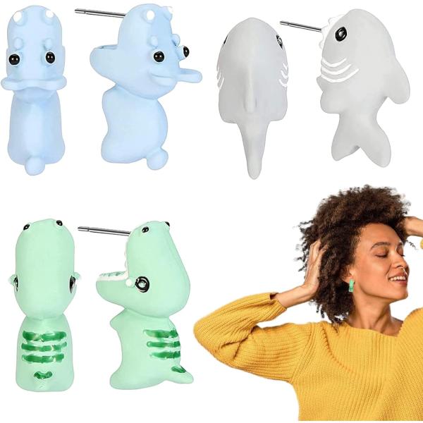 商品名IYSHOUGONG3Dクレイイヤリング ファッション かわいいソフト陶器 犬のイヤリング ファッション シンプル ハンドメイド ポリマー 動物 スタッドピアス 女の子 女性用IYSHOUGONG 3 Pair 3D Clay Ear...