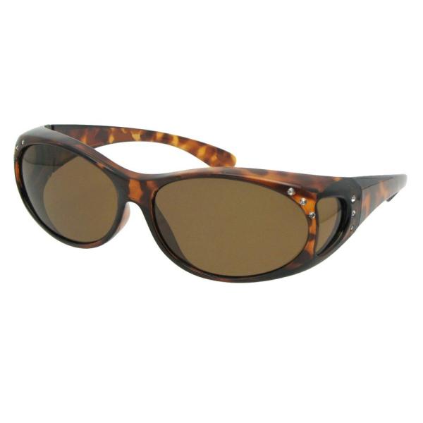商品名: Sunglass Rage ユニセックス・アダルト Sunglass Rage Style F3 Small Fashion Fit Over With Rhinestones Pouch (Lite Tortoise Frame...