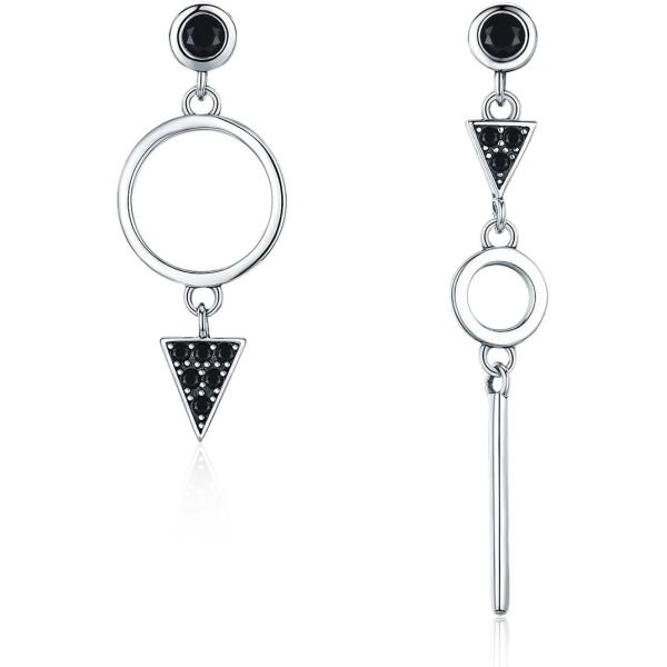 商品名WOSTU Fashion Geometry Dangle Earrings Women's Drop Earrings Sterling Silver Tassel Asymmetrical EarringsWOSTU Fashio...