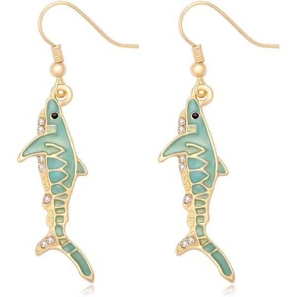 商品名TUSHUO 光るサメのペンダントイヤリング 暗闇で光る夜光イヤリング 女性や女の子への最高の贈り物, 亜鉛TUSHUO Glowing Shark Pendant Earrings in the Dark Luminous Earr...