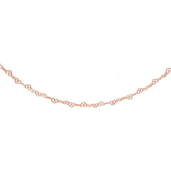 商品名ローズゴールドFlashedスターリングシルバー3.5 MM Intertwining Heartsリンクチェーンネックレス、16   30インチRose Gold Flashed Sterling Silver 3.5mm Inte...