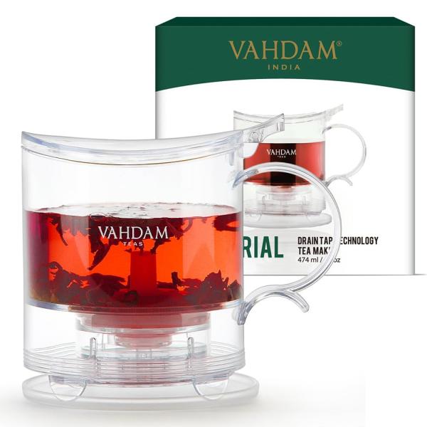 商品名: VAHDAM, Tea Maker, Drain-Tap Technology, 16oz Imperial Tea Maker - 16oz, Bottom Dispensing Tea Pot | Drain-Tap Tech...