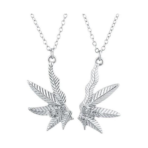 商品名LUX ACCESSORIES SilverTone Best Buds BFF Friends Marijuana Weed Necklace Set (2pc)ブランド：LUX ACCESSORIES商品サイズ：高さ：0.9 cm...