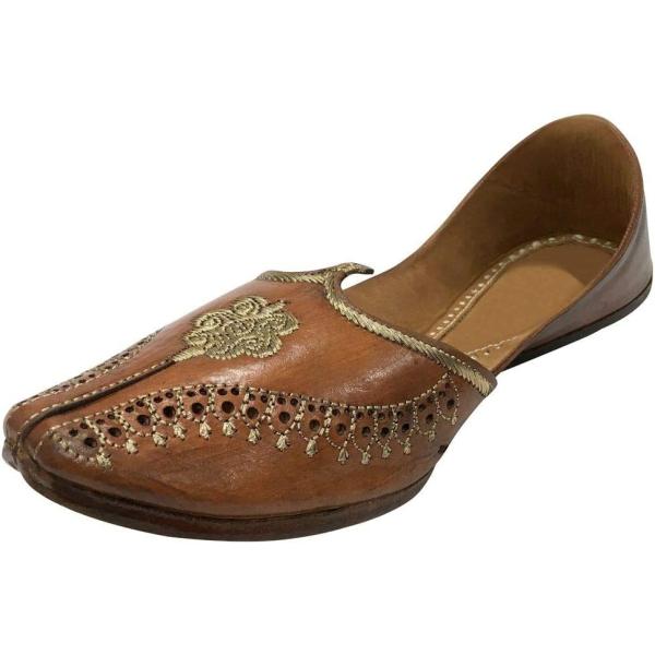 商品名[Step n Style] メンズ カラー: ブラウンStep n Style Brown Maharaja Look Old Mens Shoes Khussa Mojari Punjabi Jutti Ethnic Hobo (...