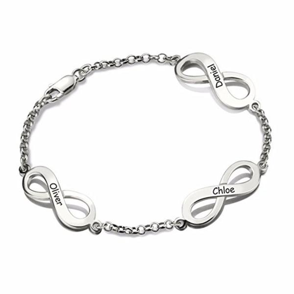 商品名:  Personalized Infinity Name Sterling Silver Custom Triple Infinity Sign Family Braceletブランド: FUJIN商品サイズ: 6 5 inch商品...