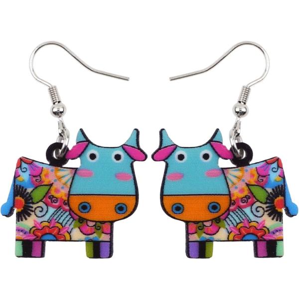 商品名牛牛アクリルドロップダングルイヤリングFunnyファームデザインLovelyギフトforガールズレディースKids by The bonsnyAcrylic Drop Dangle Cows Cattle Earrings Funny...