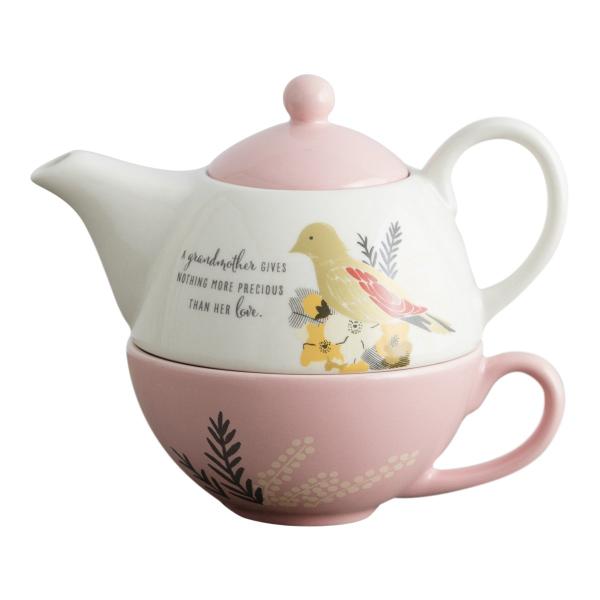 商品名: DaySpring Nothing More Precious - ティーポットとカップセット 祖母用 DaySpring Nothing More Precious - Teapot and Cup Set for Grandm...