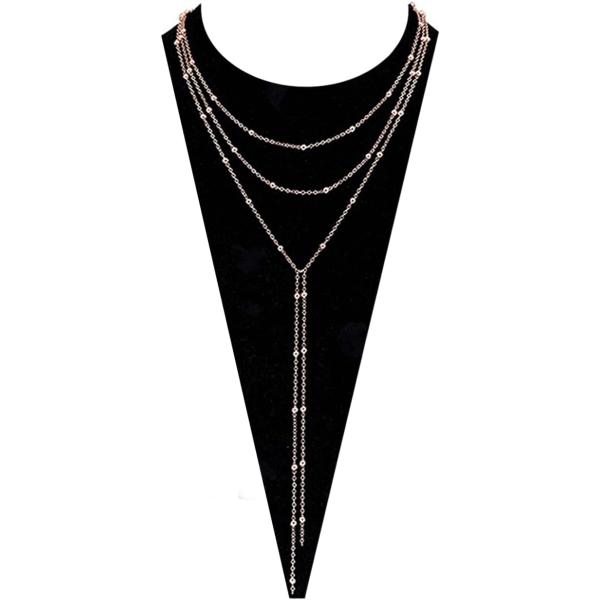 商品名MOLOCH レイヤーチョーカー ロングチェーン タッセルペンダントネックレス レディース ガールズ ハンドメイド ビーズステーション Yネックレス チャームチェーン ジュエリーネックレスMOLOCH Layer Choker Lon...