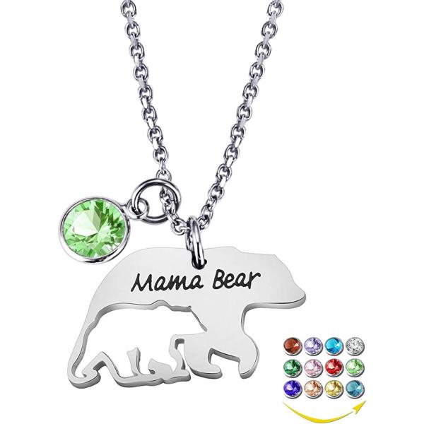 商品名YOUFENG ママネックレス ママ ベア ネックレス ペンダント 12か月 誕生石ジュエリー レディース ガールズYOUFENG Mom Necklace Mothers Day Gifts Mama Bear Necklaces ...