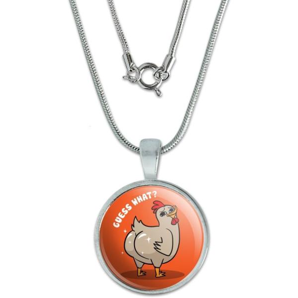 商品名GRAPHICS &amp; MORE Guess What Chicken Butt Funny 0.75"" Pendant with Sterling Silver Plated Chainブランド：GRAPHICS &amp;...