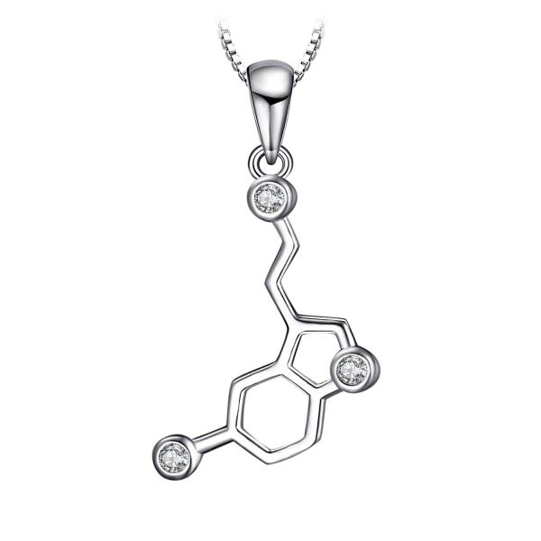 商品名: jewelrypalace Serotonin Molecule 0.2?CTキュービックジルコニアペンダントネックレス925スターリングシルバー18インチボックスチェーン JewelryPalace Serotonin Mole...