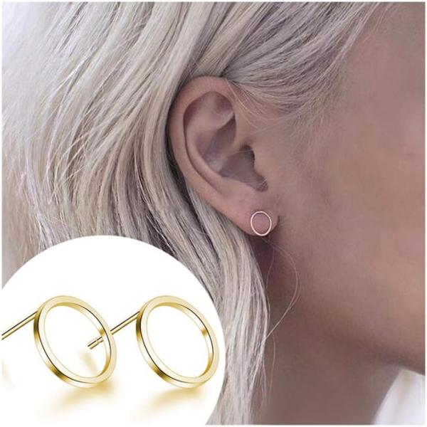商品名Choa Tiny円スタッドイヤリング   繊細な鍛造サークルイヤリングレディースガールズ ゴールドGold Stud Earrings for Women Minimalist Eariings Simple Stud Earrin...