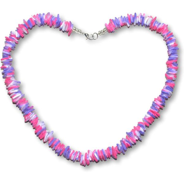 商品名ネイティブTreasure PukaシェルネックレスClamチップColoredピンクバイオレットホワイトwith Lobster ClaspNative Treasure 18 inch Mens and Womens Color ...