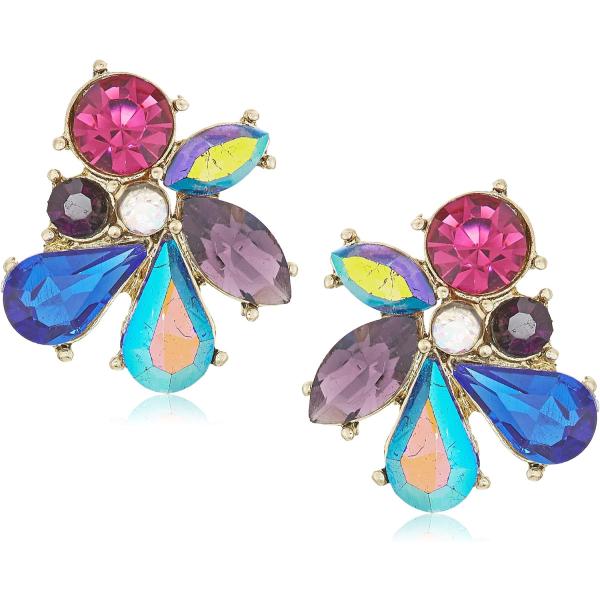 商品名Betsey Johnson Women's Multi Stone Cluster Stud EarringsBetsey Johnson Stone Cluster Button Earringsブランド：Betsey Johns...
