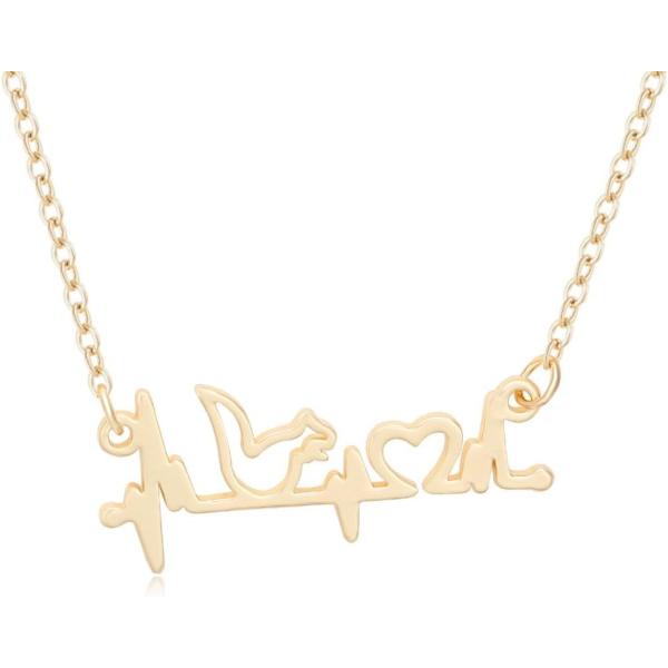商品名noumanda Squirrel Electrocardiogramハートビートラブハート銅ペンダントネックレスNOUMANDA Squirrel Electrocardiogram Heartbeat Love Heart Cop...