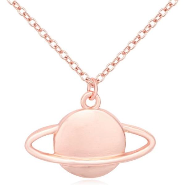 商品名noumandaローズゴールドシルバーメッキSaturn Planetネックレススタイリッシュな鎖骨のジュエリー彼女NOUMANDA Rose Gold Silver Plated Saturn Planet Necklace Sty...